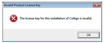 Invalid License Key error message : Colligo Support
